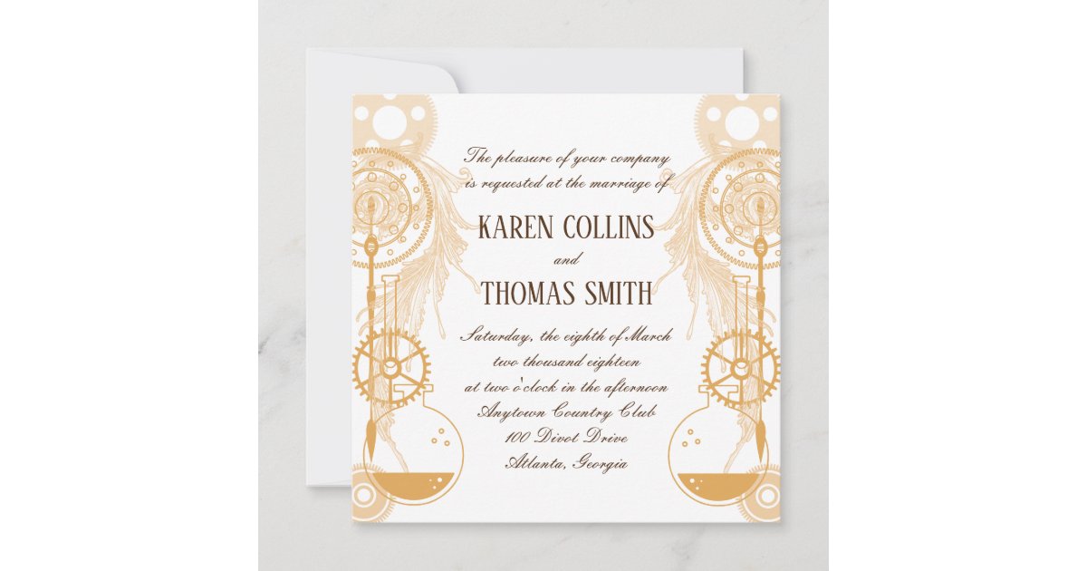 Steampunk Wedding Invitation | Zazzle