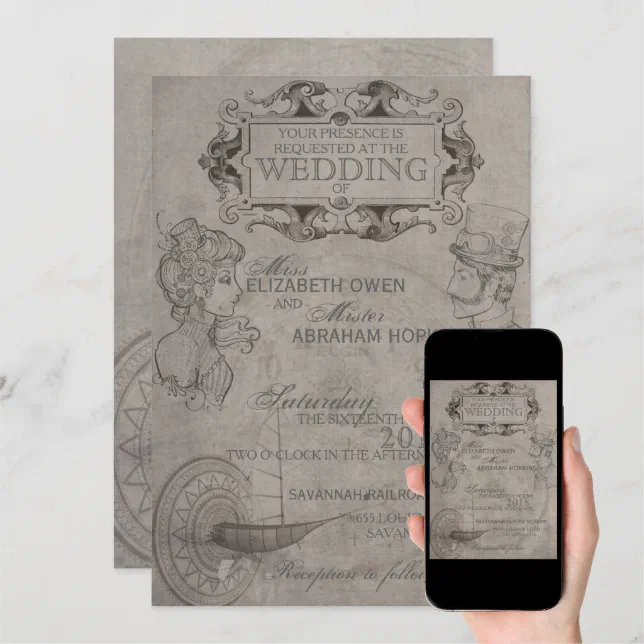 Steampunk Wedding Invitation | Zazzle
