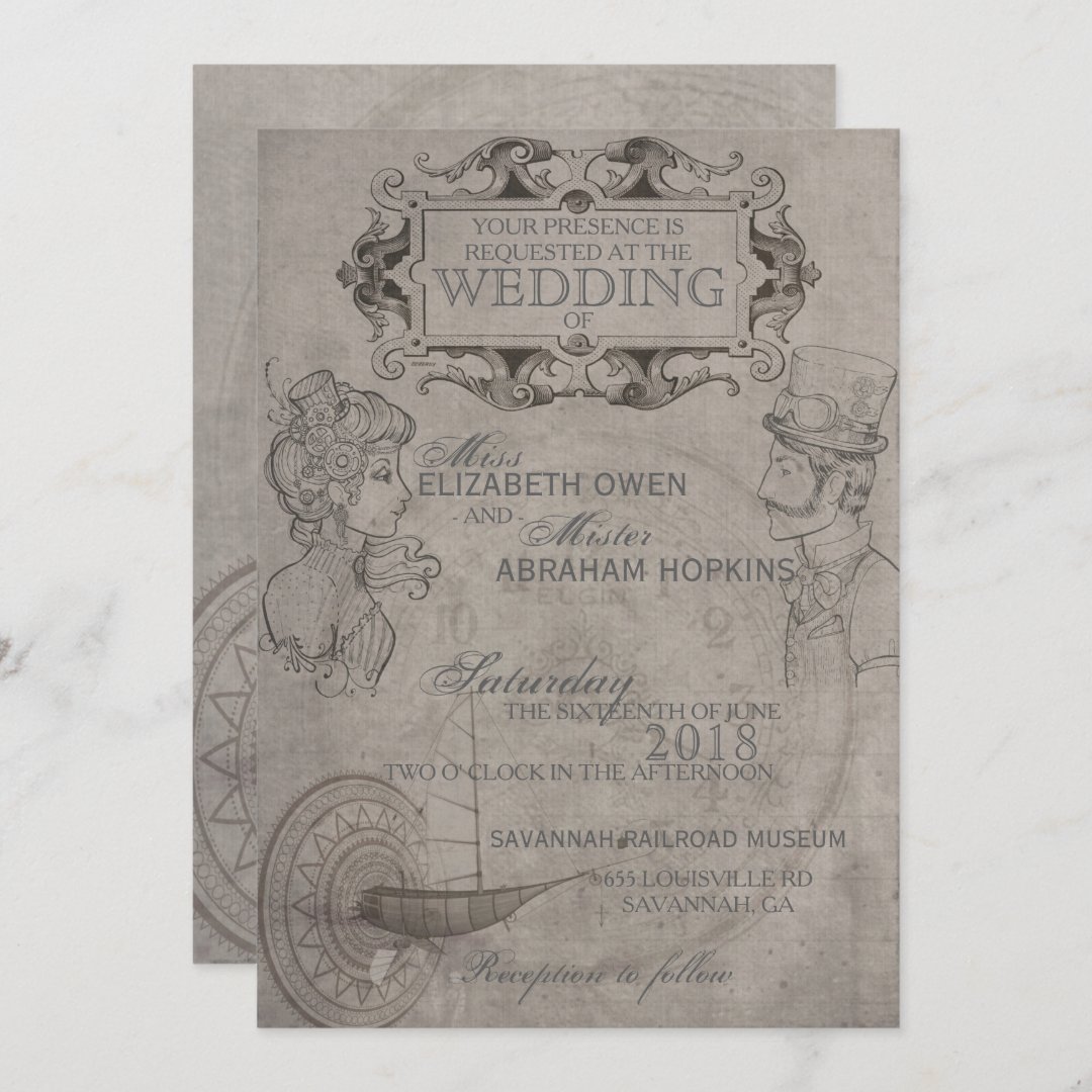 Steampunk Wedding Invitation | Zazzle