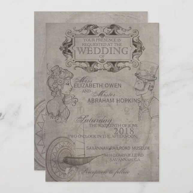Steampunk Wedding Invitation | Zazzle