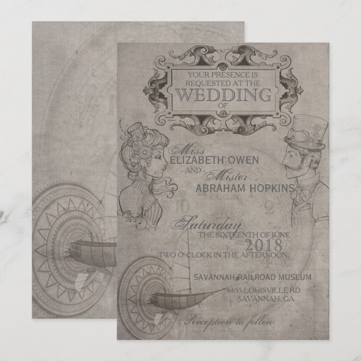Steampunk Wedding Invitation | Zazzle
