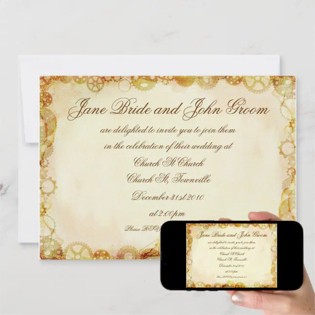 Steampunk Wedding, invitation | Zazzle