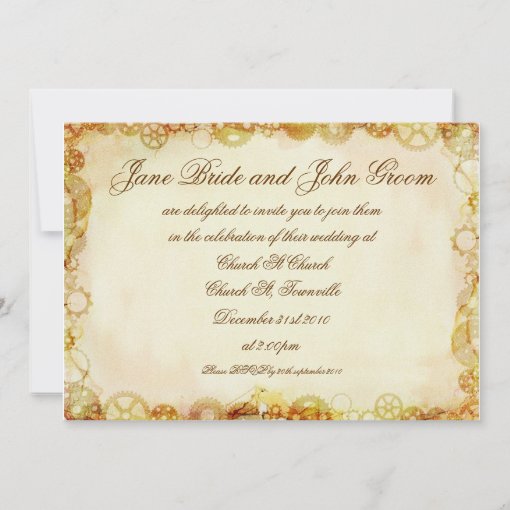 Steampunk Wedding, invitation | Zazzle