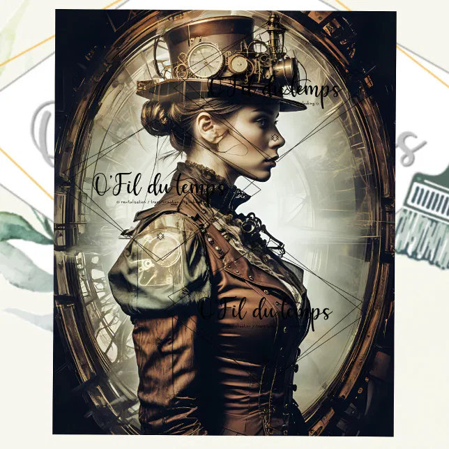 Steampunk Woman Decoupage v2 Tissue Paper | Zazzle