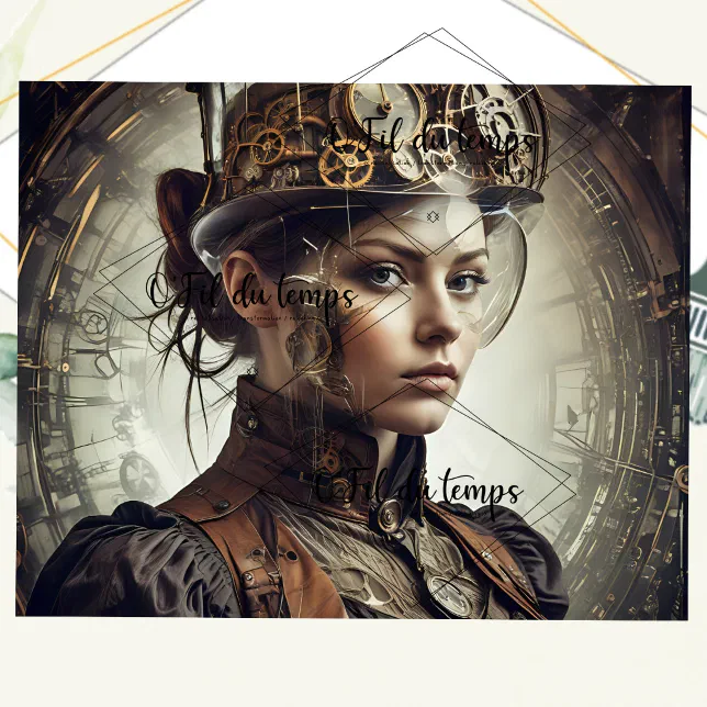 Steampunk Woman Decoupage vé3 Tissue Paper | Zazzle