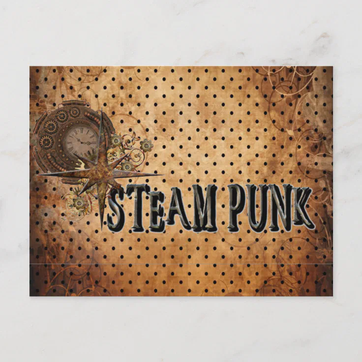 Steampunk Word Collage Postcard | Zazzle