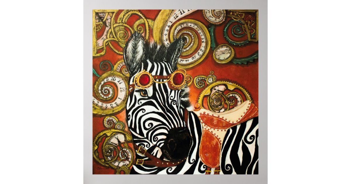 Steampunk Zebra Matte Poster | Zazzle.com