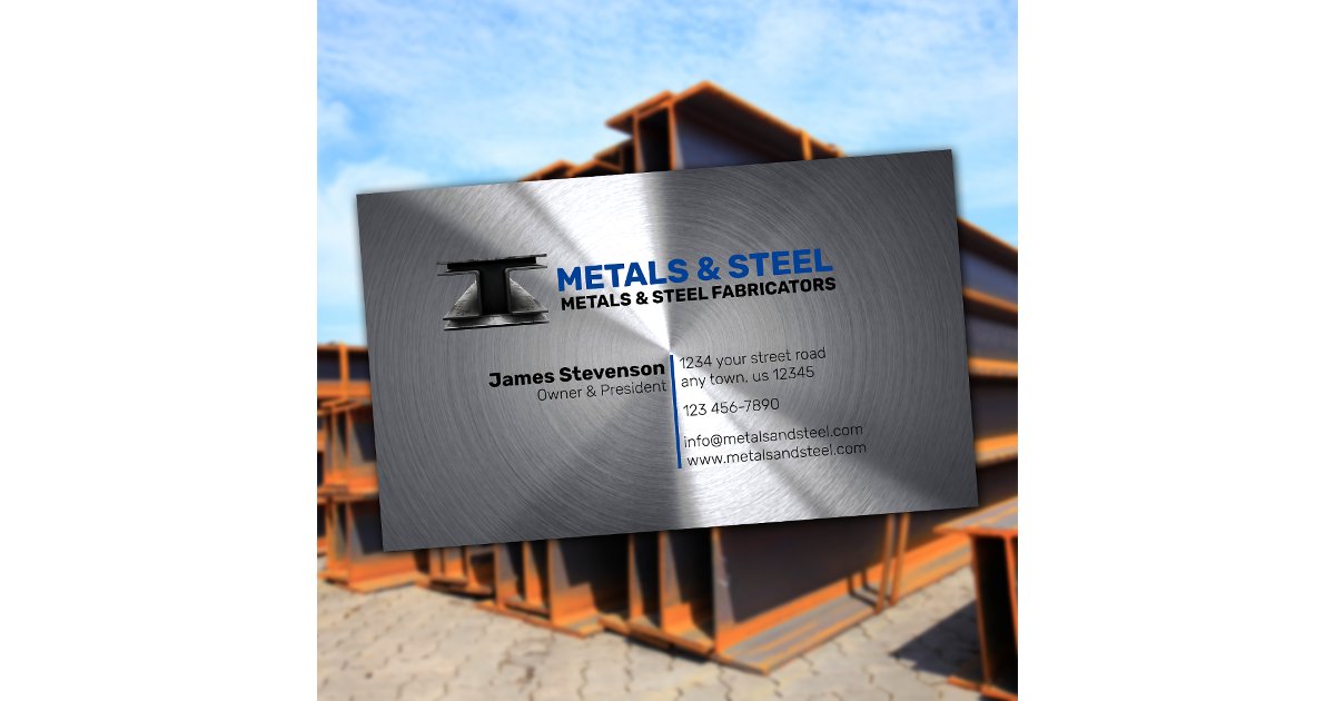 Steel and Metals Fabrication Business Card | Zazzle