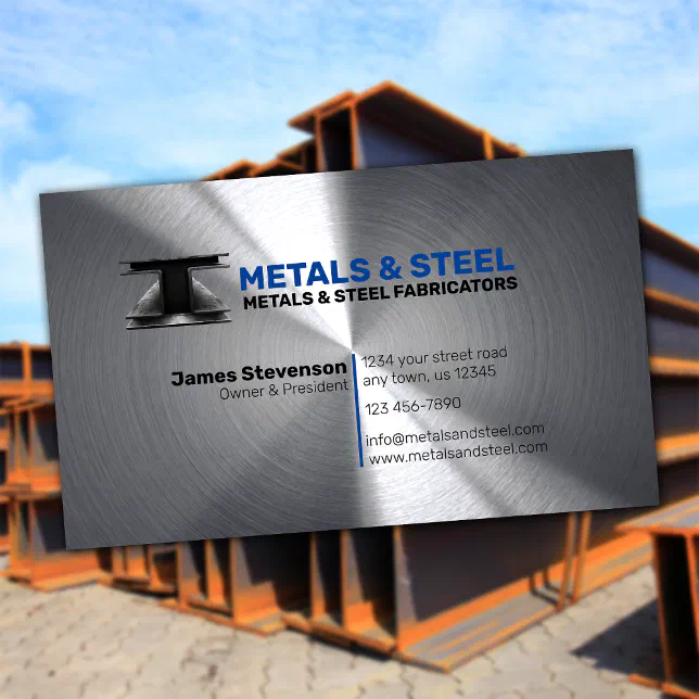 Steel and Metals Fabrication Business Card | Zazzle
