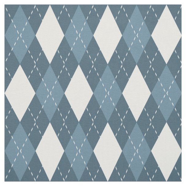 Blue Argyle Pattern Fabric | Zazzle