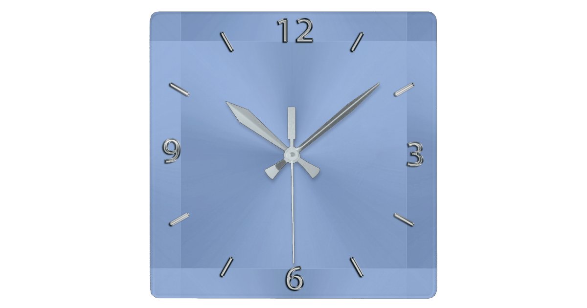 Steel Blue Modern Metallic Wall Clock | Zazzle.com
