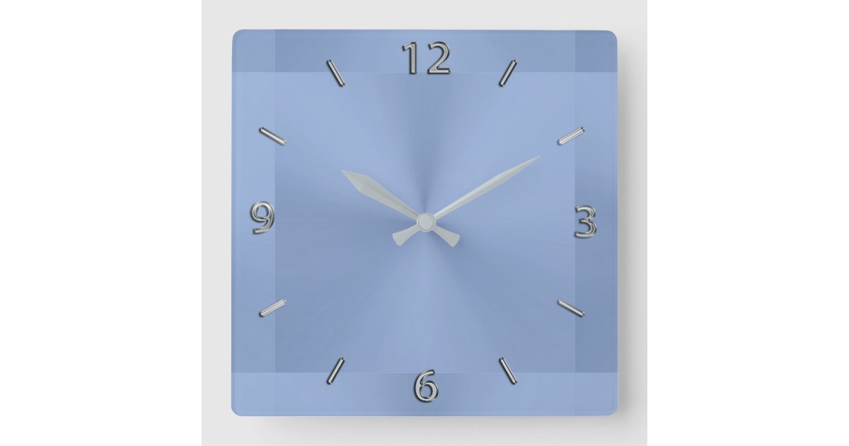 Steel Blue Modern Metallic Wall Clock | Zazzle