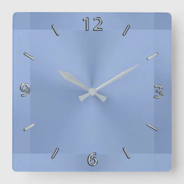 Steel Blue Modern Metallic Wall Clock | Zazzle
