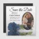 Steel Blue Rose Wedding Save The Date Photo Magnet | Zazzle
