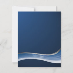 Steel Blue Wave Celebration Reception Card | Zazzle