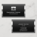 Steel Border Monogram Engineering Business Card | Zazzle