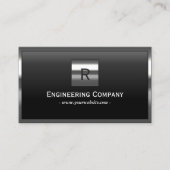 Steel Border Monogram Engineering Business Card | Zazzle