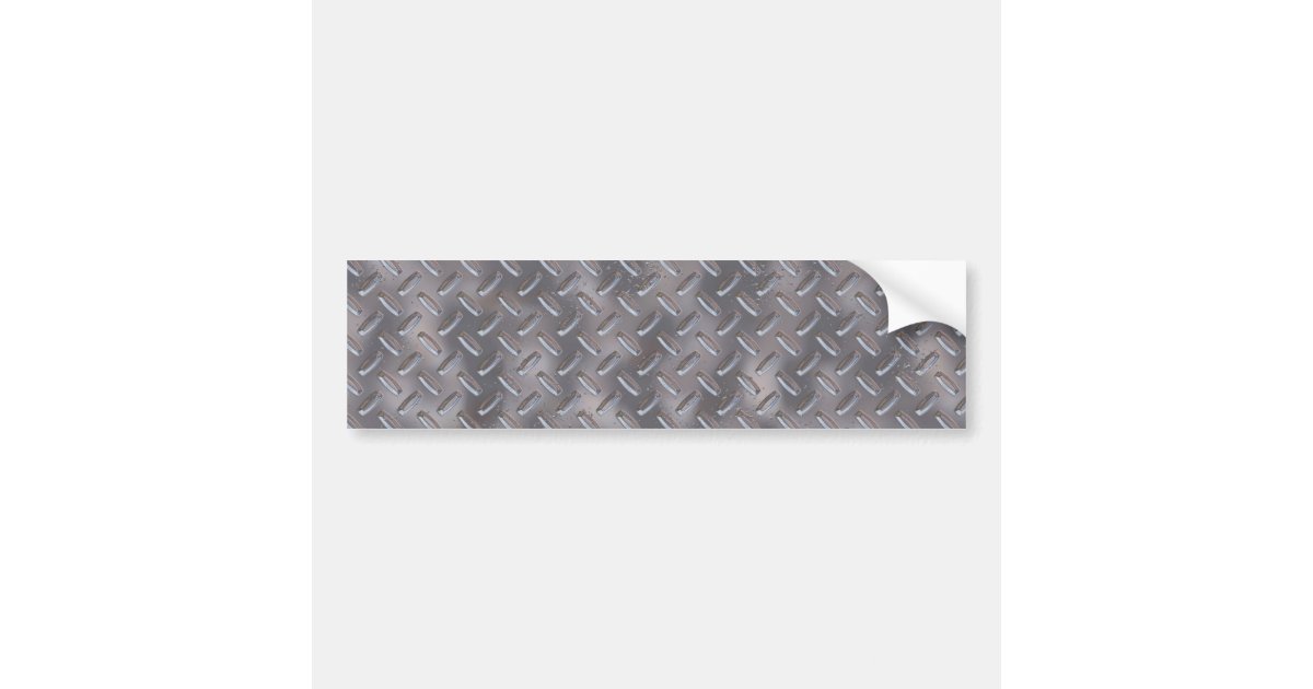 Steel Diamond Plate Bumper Sticker | Zazzle
