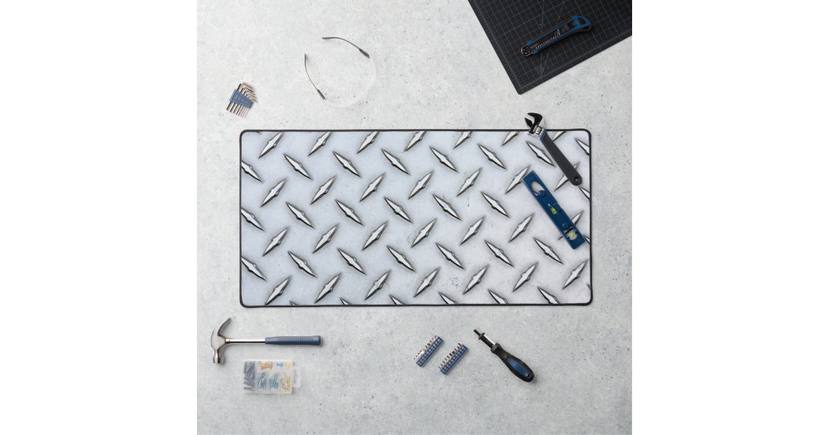 Steel Diamond Plate Desk Mat | Zazzle