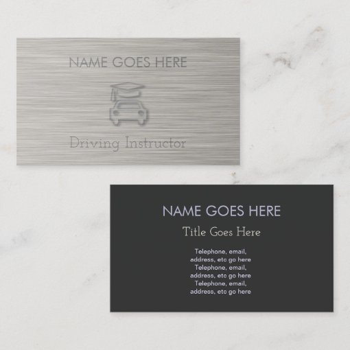 "Steel" Driving Instructor Business Cards | Zazzle