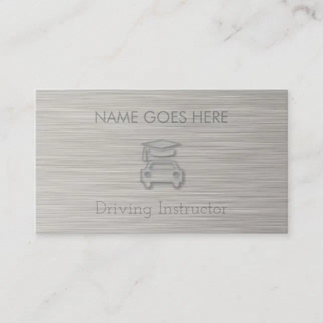 "Steel" Driving Instructor Business Cards | Zazzle