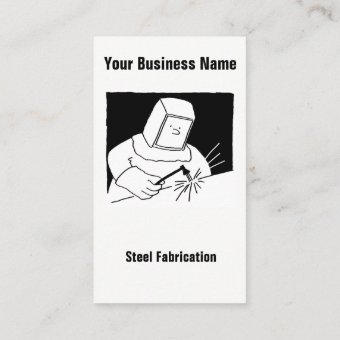 Steel Fabrication Cartoon Business Card | Zazzle