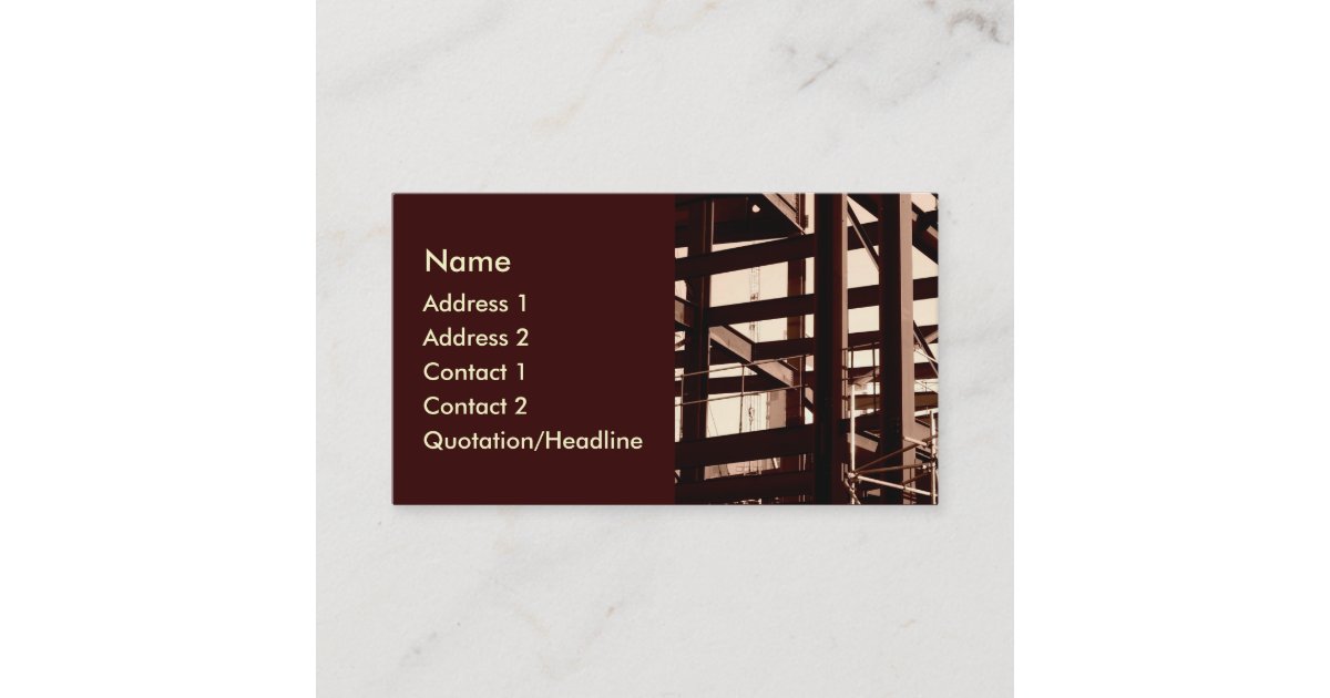 Steel Frame Construction Business Card | Zazzle