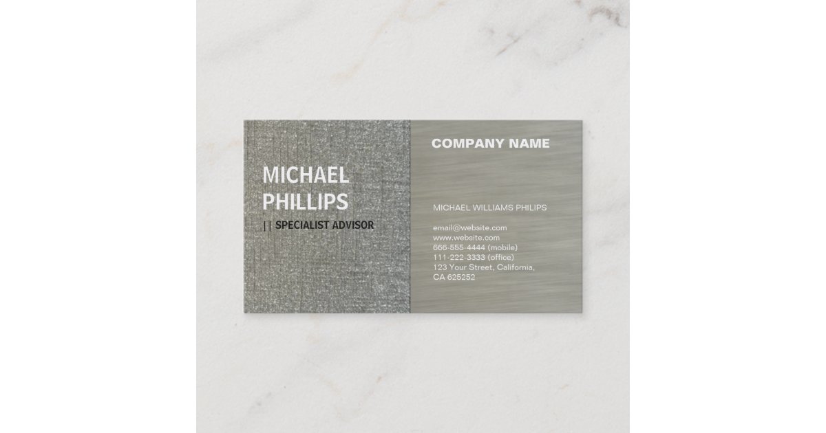 STEEL GRAY METAL PROFESSIONAL METALLIC FORGE BUSINESS CARD | Zazzle