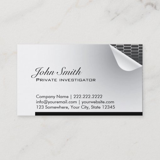 Steel Inside Investigator Business Card | Zazzle