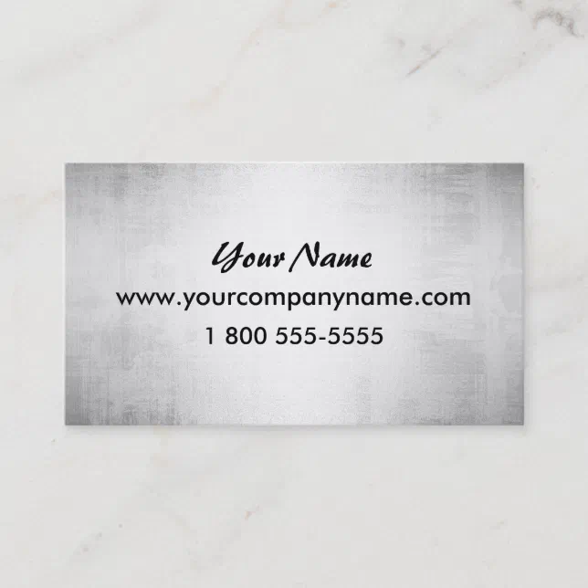 Steel Metal Look Business Cards | Zazzle