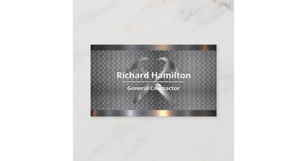 Steel Metal Trim | Hammers Business Card | Zazzle