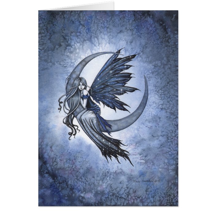 Steel Moon Fairy on Crescent Moon Fantasy Art | Zazzle.com