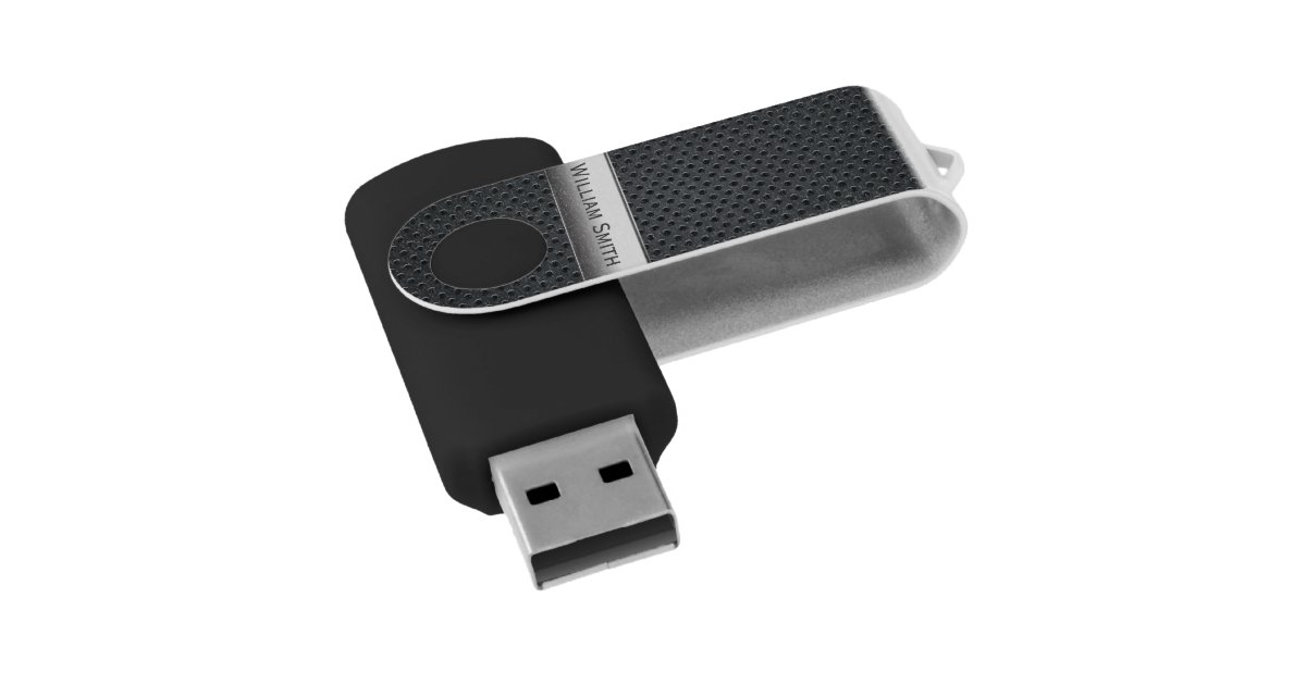 Steel striped dark metal USB flash drive | Zazzle