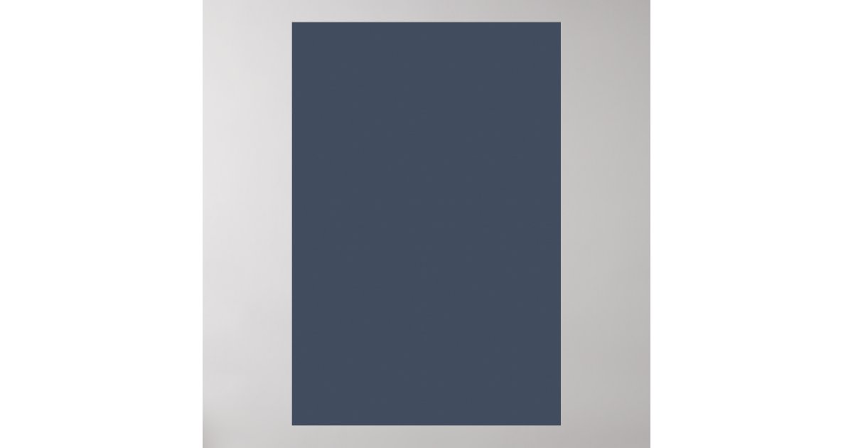Steely Dark Gray Blue Solid Trend Color Background Poster | Zazzle