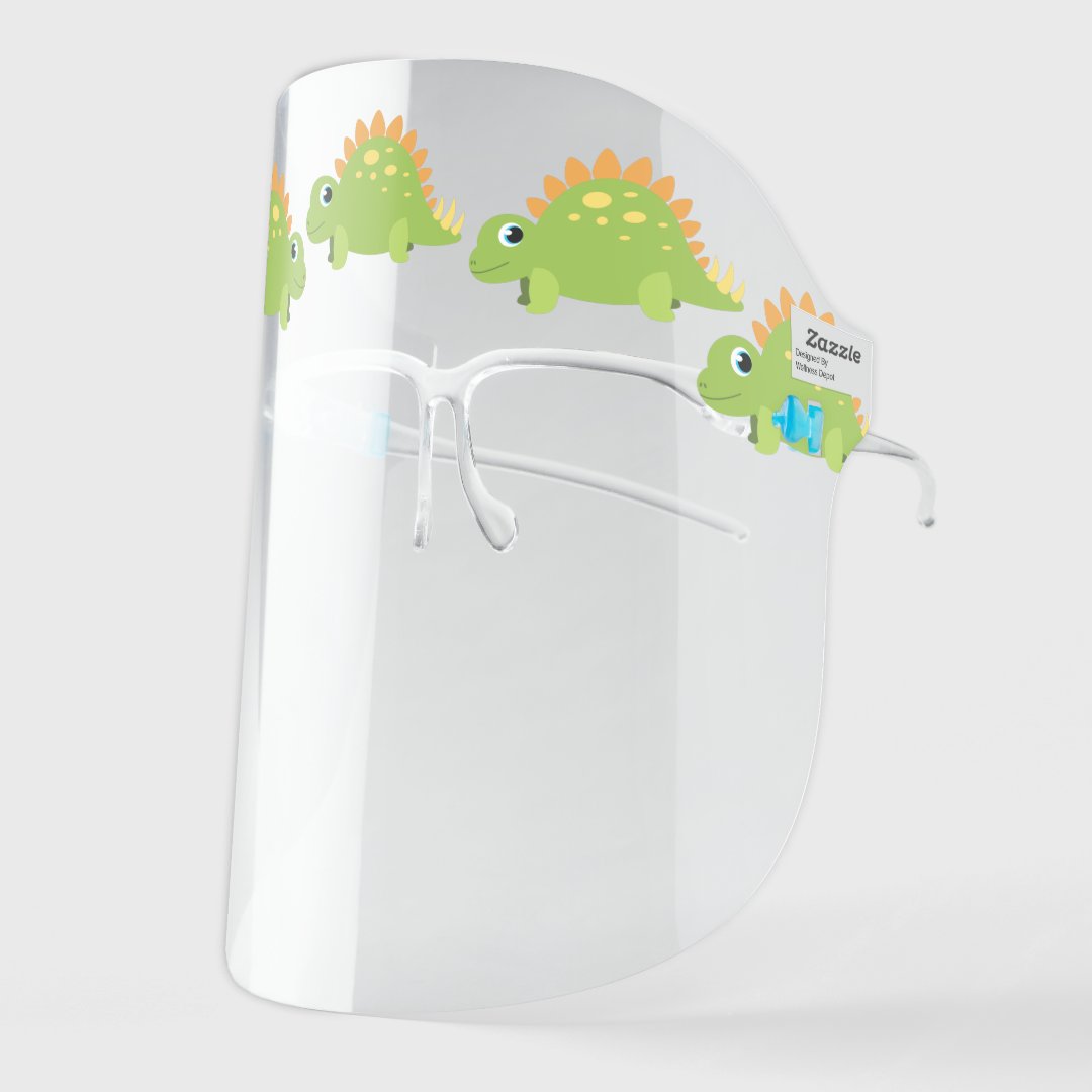 Stegosaurus Dino Cute Dinosaur Cartoon Face Shield | Zazzle