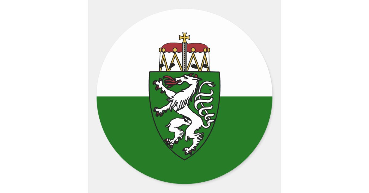 Steiermark (State), Austria flag Classic Round Sticker | Zazzle