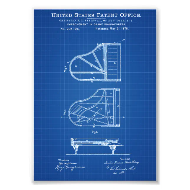 Steinway Piano Patent - Patent Print | Zazzle