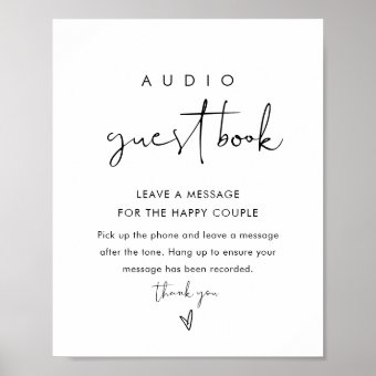 STELLA Audio Guest Book Wedding Sign | Zazzle