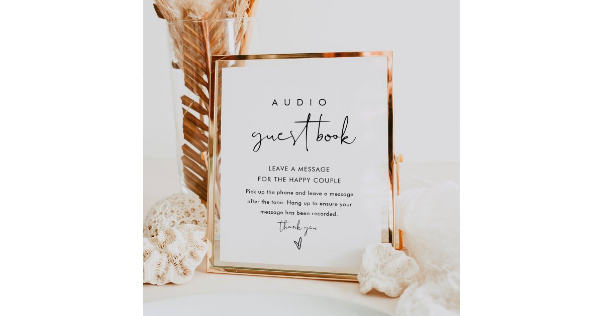 STELLA Audio Guest Book Wedding Sign | Zazzle