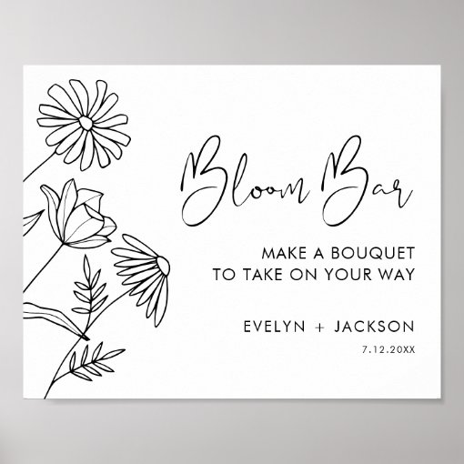 STELLA Bloom Bar, Flower Bar, DIY Bouquet Sign | Zazzle