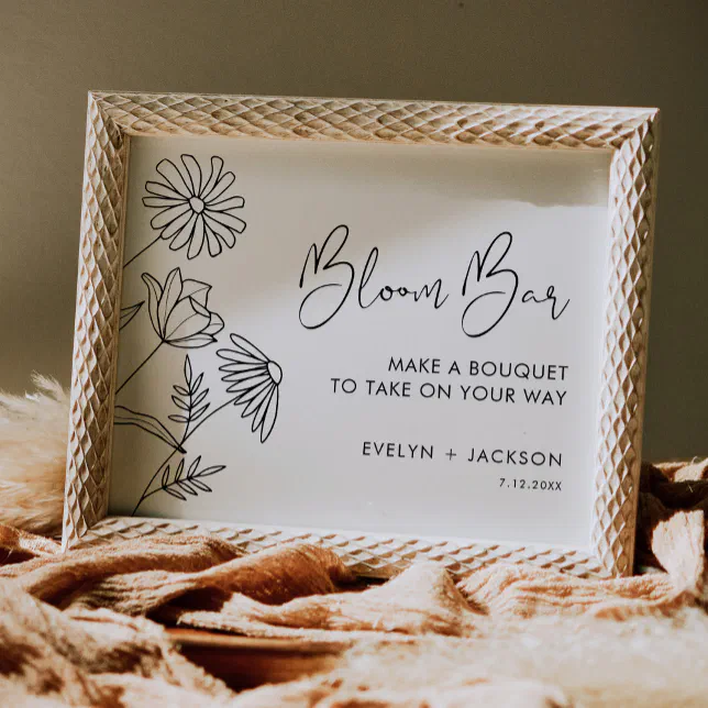 STELLA Bloom Bar, Flower Bar, DIY Bouquet Sign | Zazzle