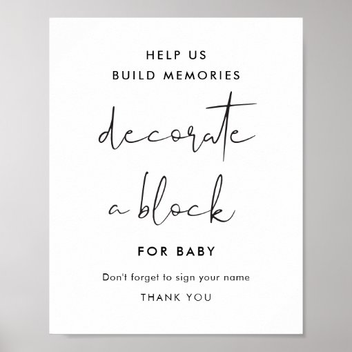 STELLA Decorate a Baby Block Sign | Zazzle