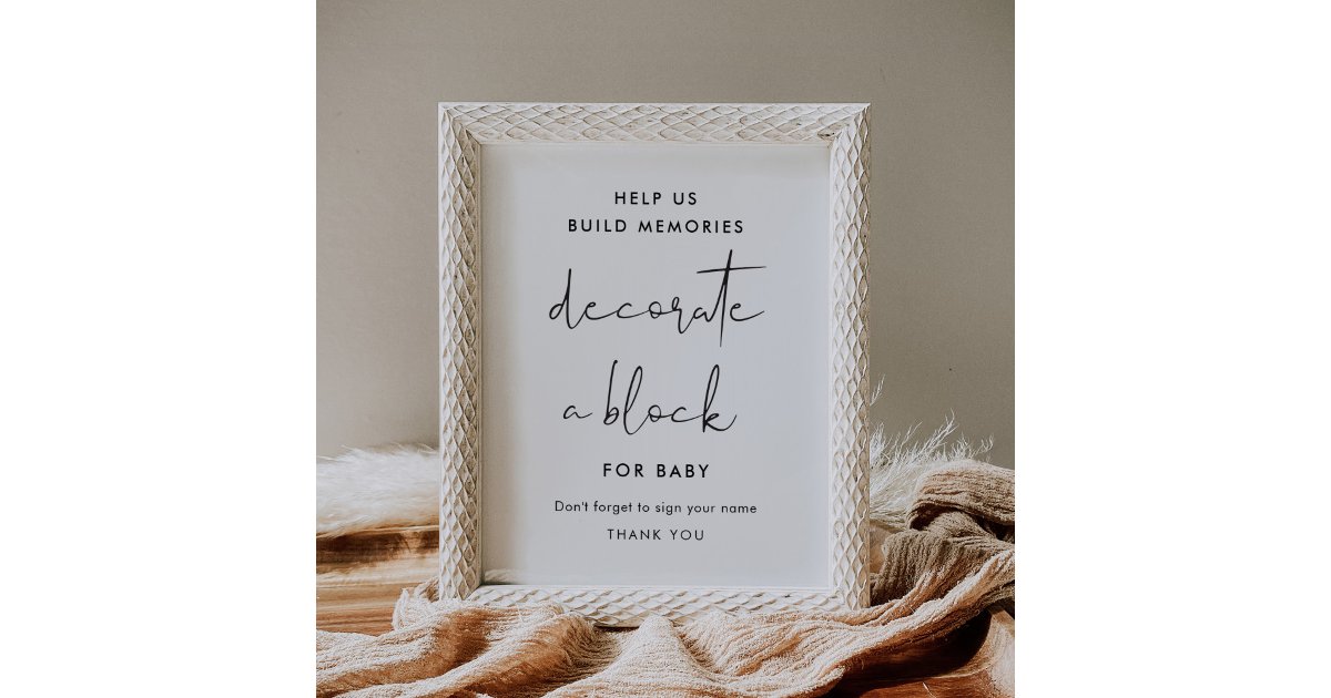 STELLA Decorate a Baby Block Sign | Zazzle