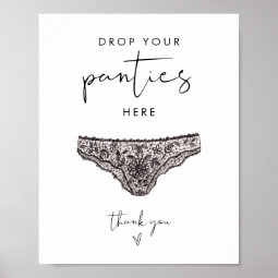 STELLA Drop Your Panties Bachelorette Game Sign | Zazzle
