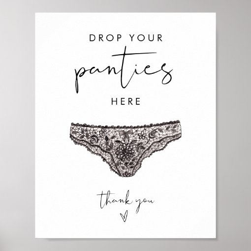 STELLA Drop Your Panties Bachelorette Game Sign | Zazzle