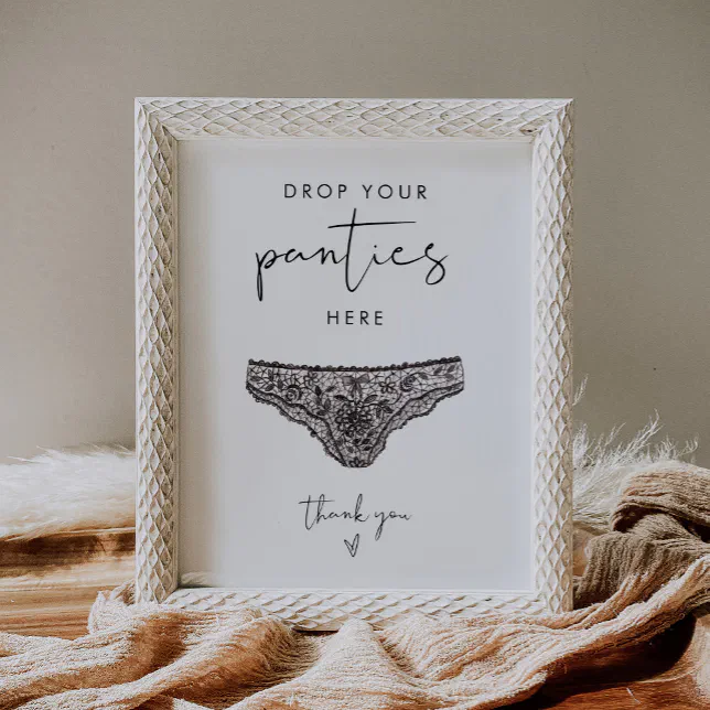 STELLA Drop Your Panties Bachelorette Game Sign | Zazzle