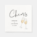 STELLA Minimalist Wedding Cheers Cocktail Napkins | Zazzle