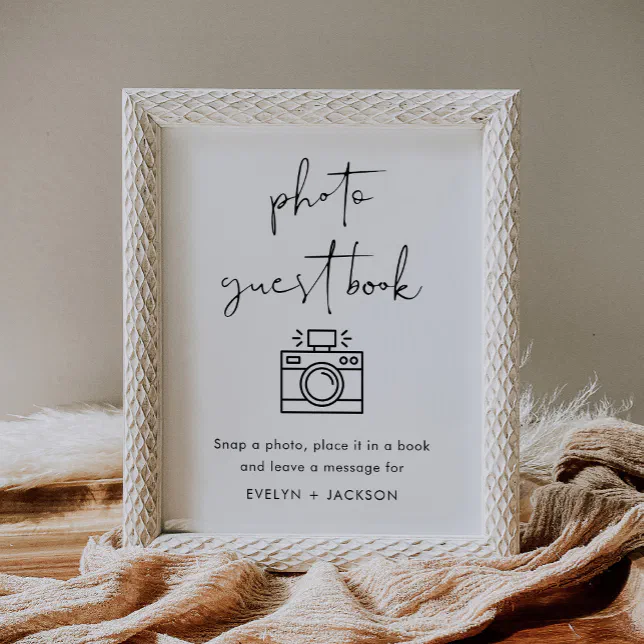 STELLA Photo Guest Book Wedding Sign | Zazzle