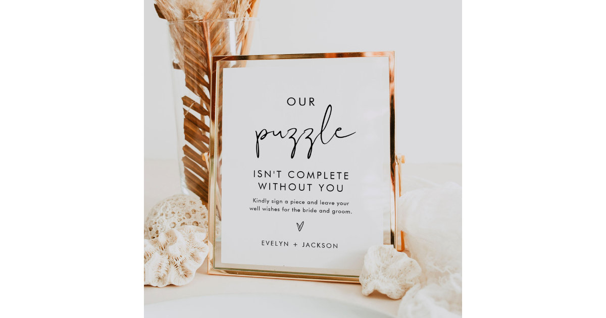 STELLA Puzzle Wedding Guest Book Sign | Zazzle