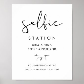 STELLA Selfie Station Photo Booth Wedding Sign | Zazzle